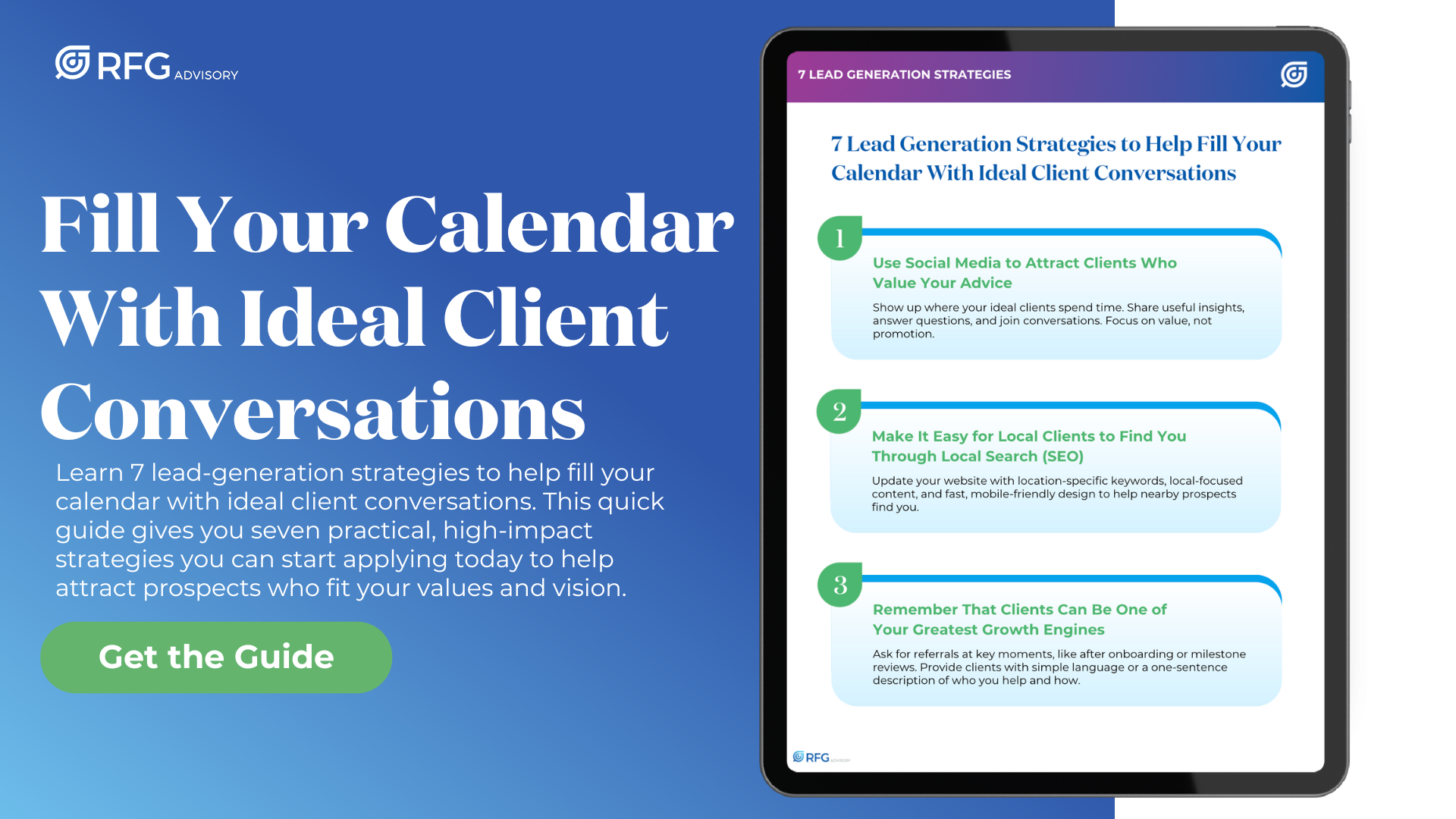 Lead Generation for Financial Advisors | RFG Advisory